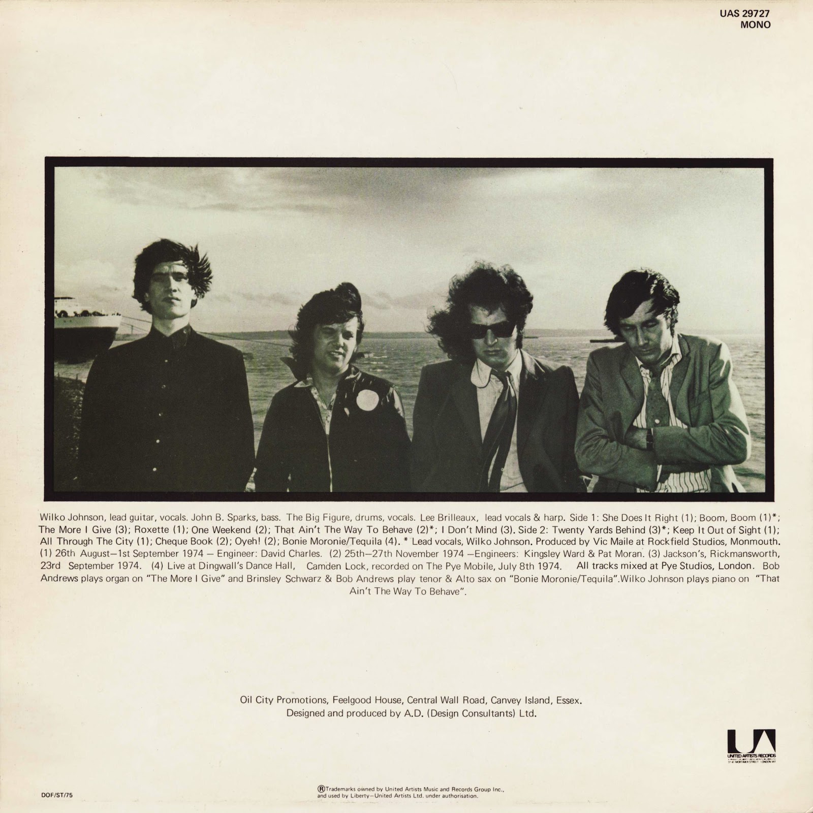 1975 Down By The Jetty - Dr Feelgood - Rockronología