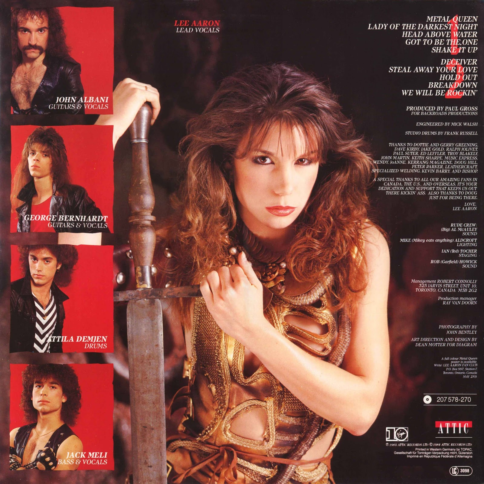1984 Metal Queen - Lee Aaron - Rockronología