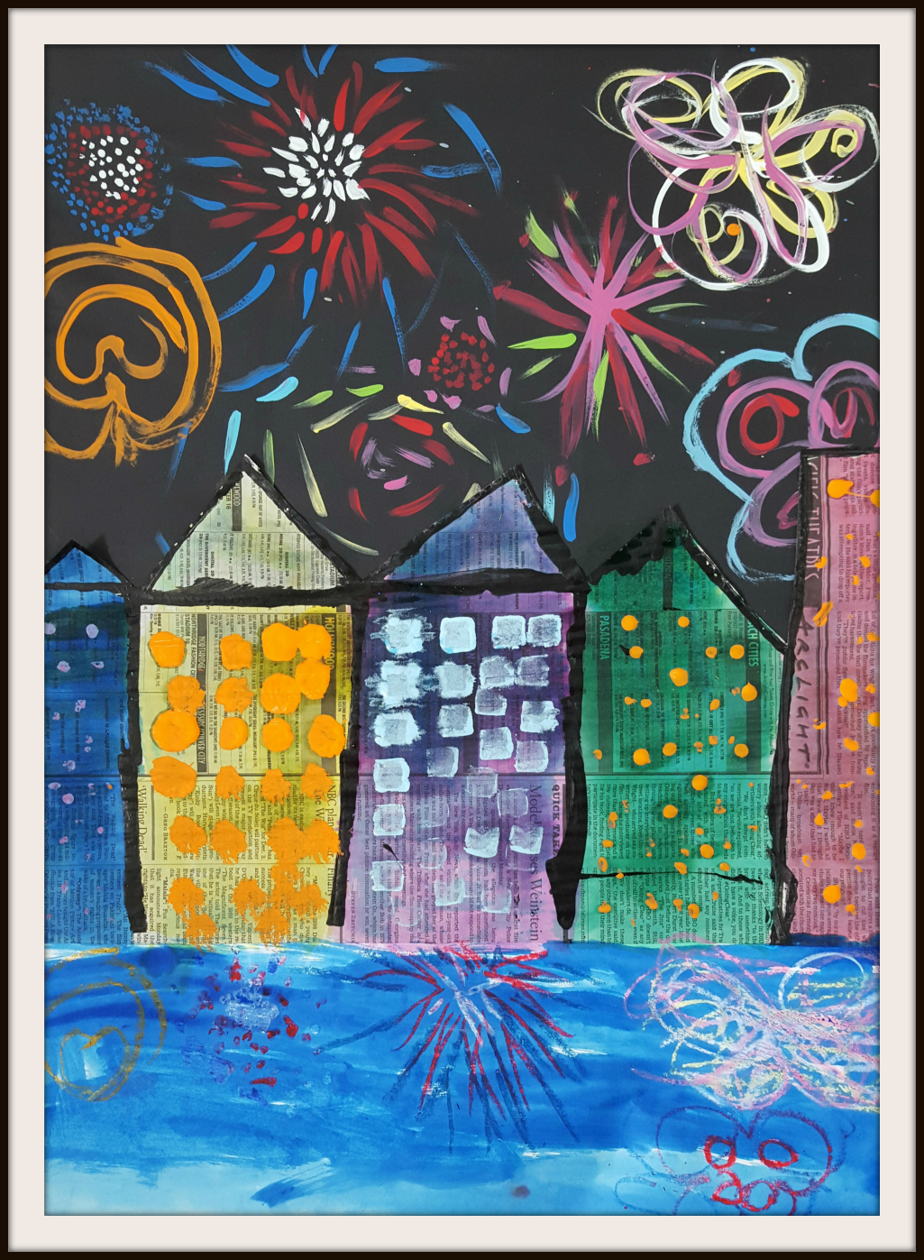 MaryMaking: Cityscapes with Fireworks Collages