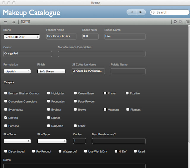 Make Up For Dolls: How I track my cosmetics (Filemaker Bento)