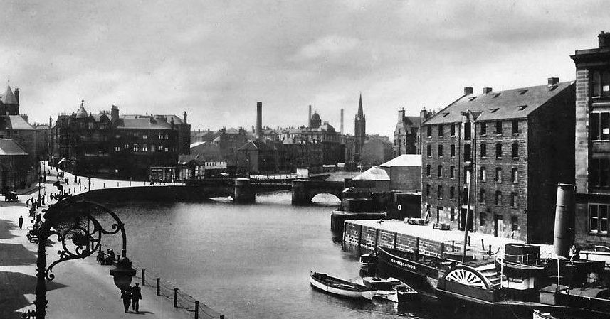 Tour Scotland: Old Photograph Inner Harbour Leith Edinburgh Scotland