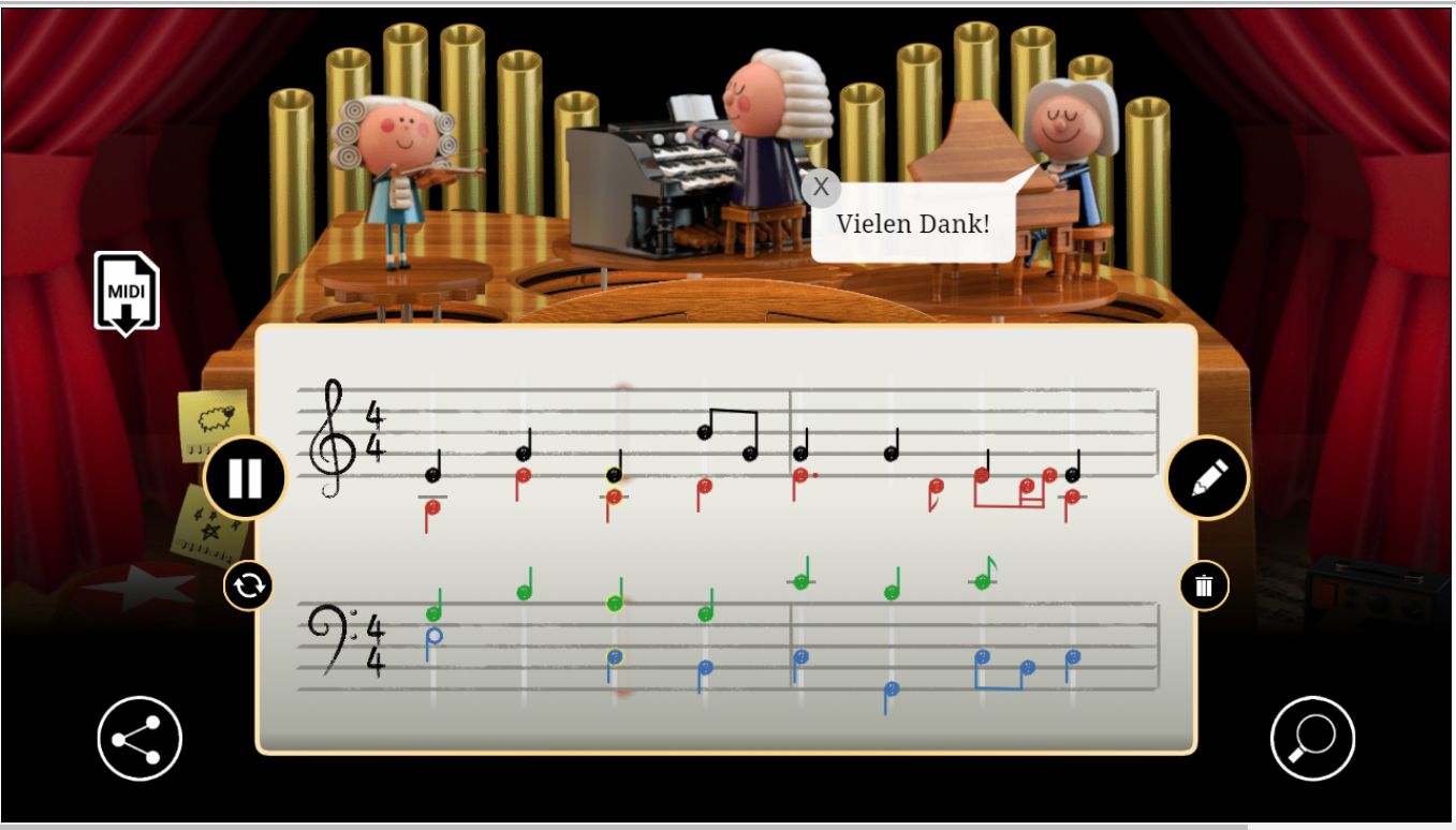 Zu Ehren von Johann Sebastian Bach: Google Bach-Doodle