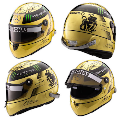 The Luxuriest Moment: Michael Schumacher Formula 1 Gold Plated Helmet