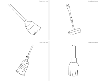 Four Coloring: Free printable Broom coloring pages for kids