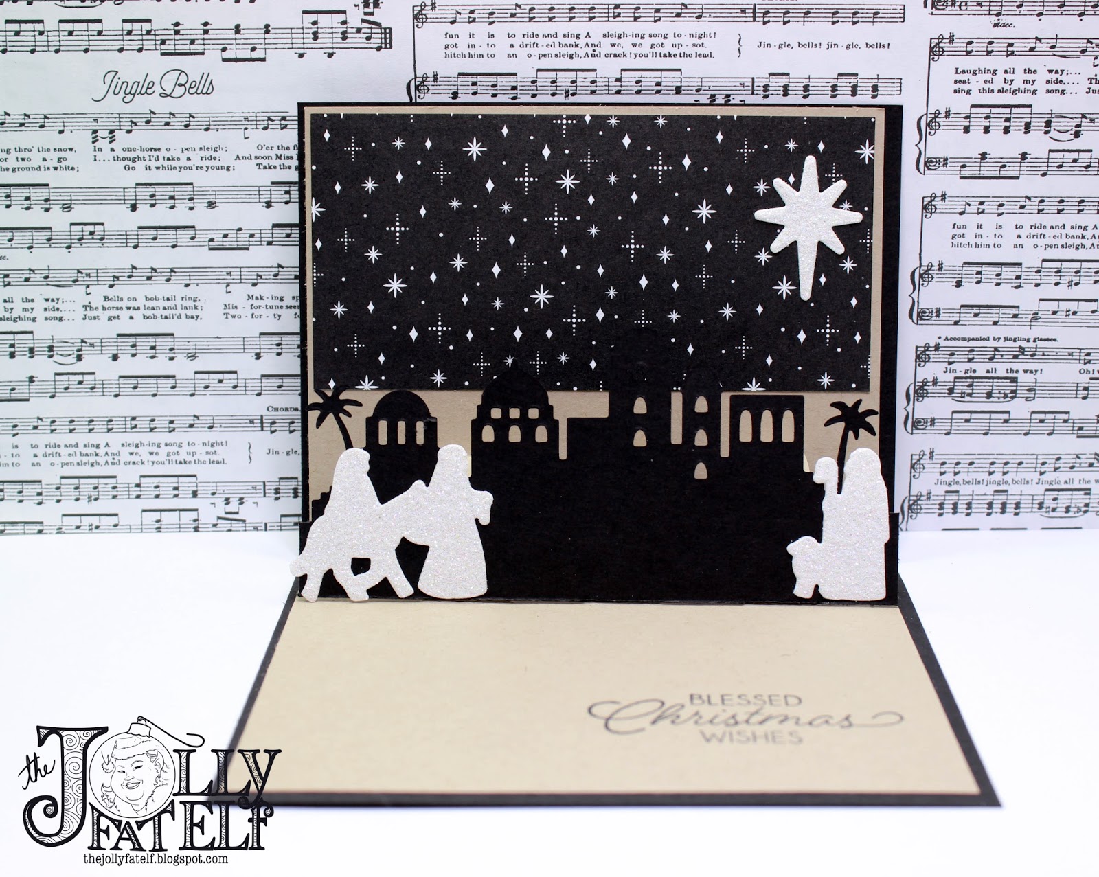 The Jolly Fat Elf: Pop Up Card-Night in Bethlehem Christmas Card