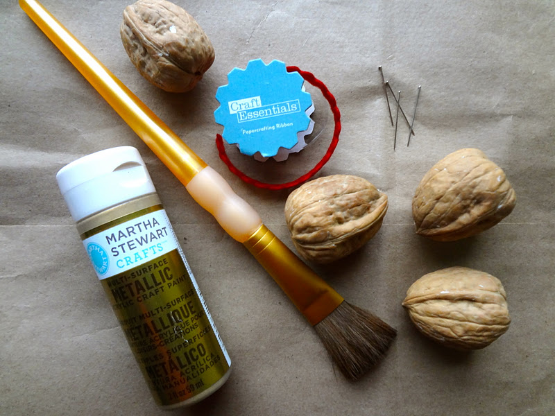 Hardly Housewives: Gilded Walnut Ornaments