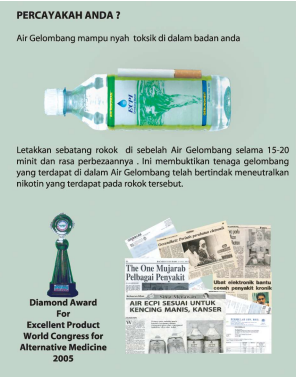 Kedai Produk Kesihatan TERBAIK!: Air Minuman Kesihatan ECPI