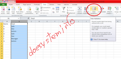 Doesystem: การสร้าง List ใน Excel