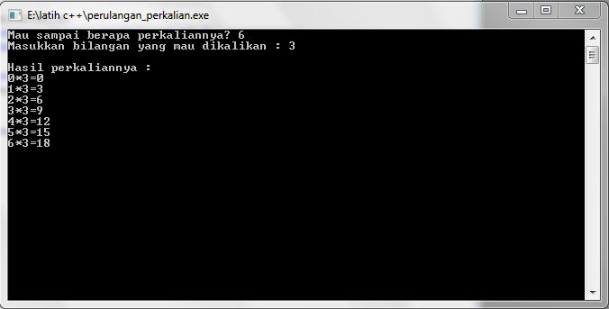Mister He: Program C++ Menampilkan perkalian dari data yang diinput ...