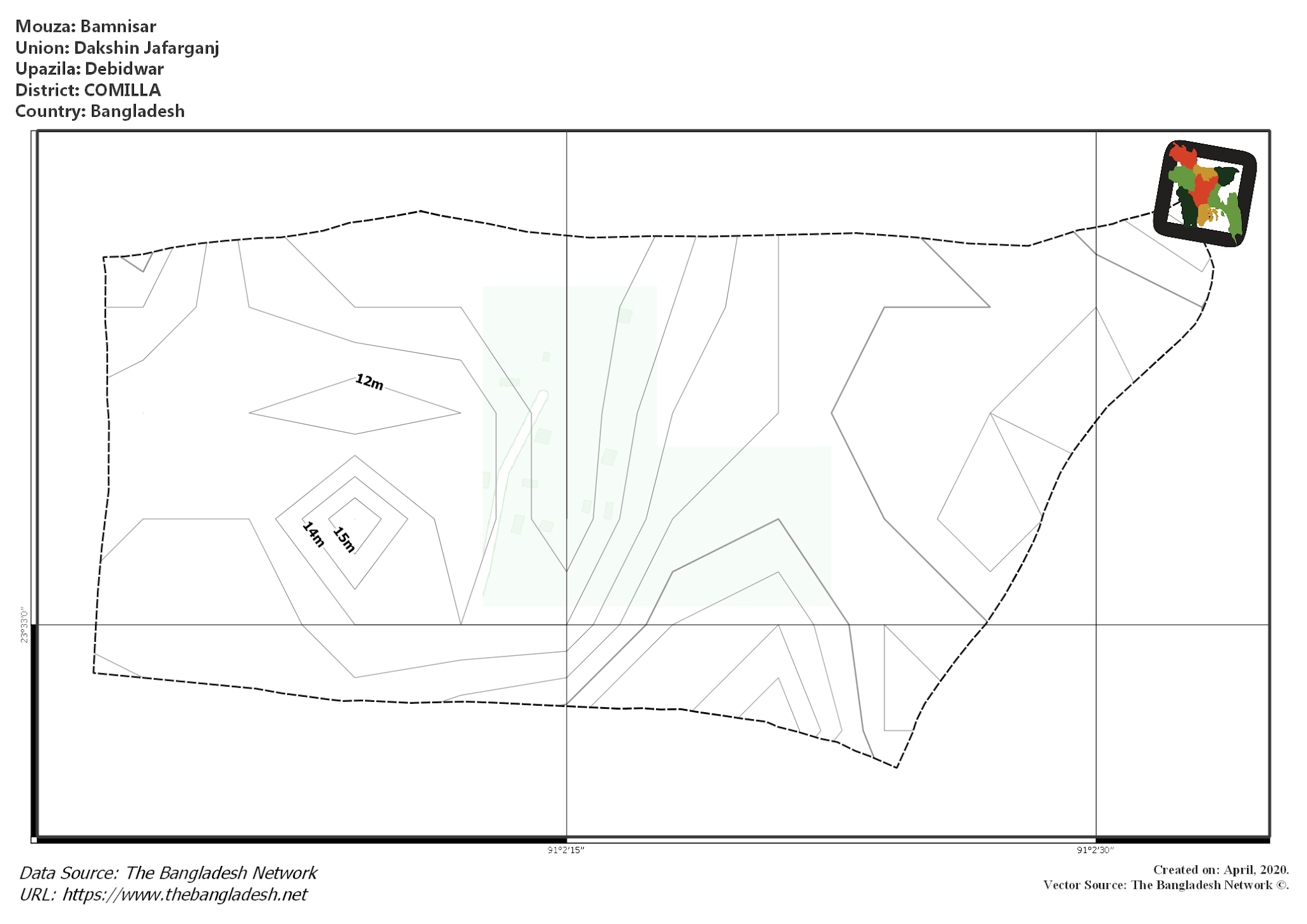 Map of Bamnisar Mouza, Debidwar, Comilla