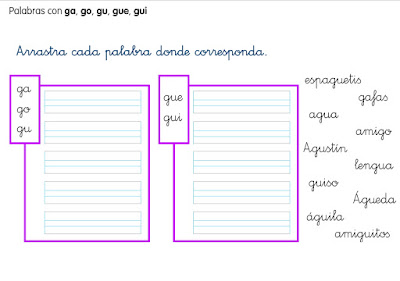 Ceip Ramón y Cajal: GA, GUE, GUI, GO, GU, GÜE, GÜI