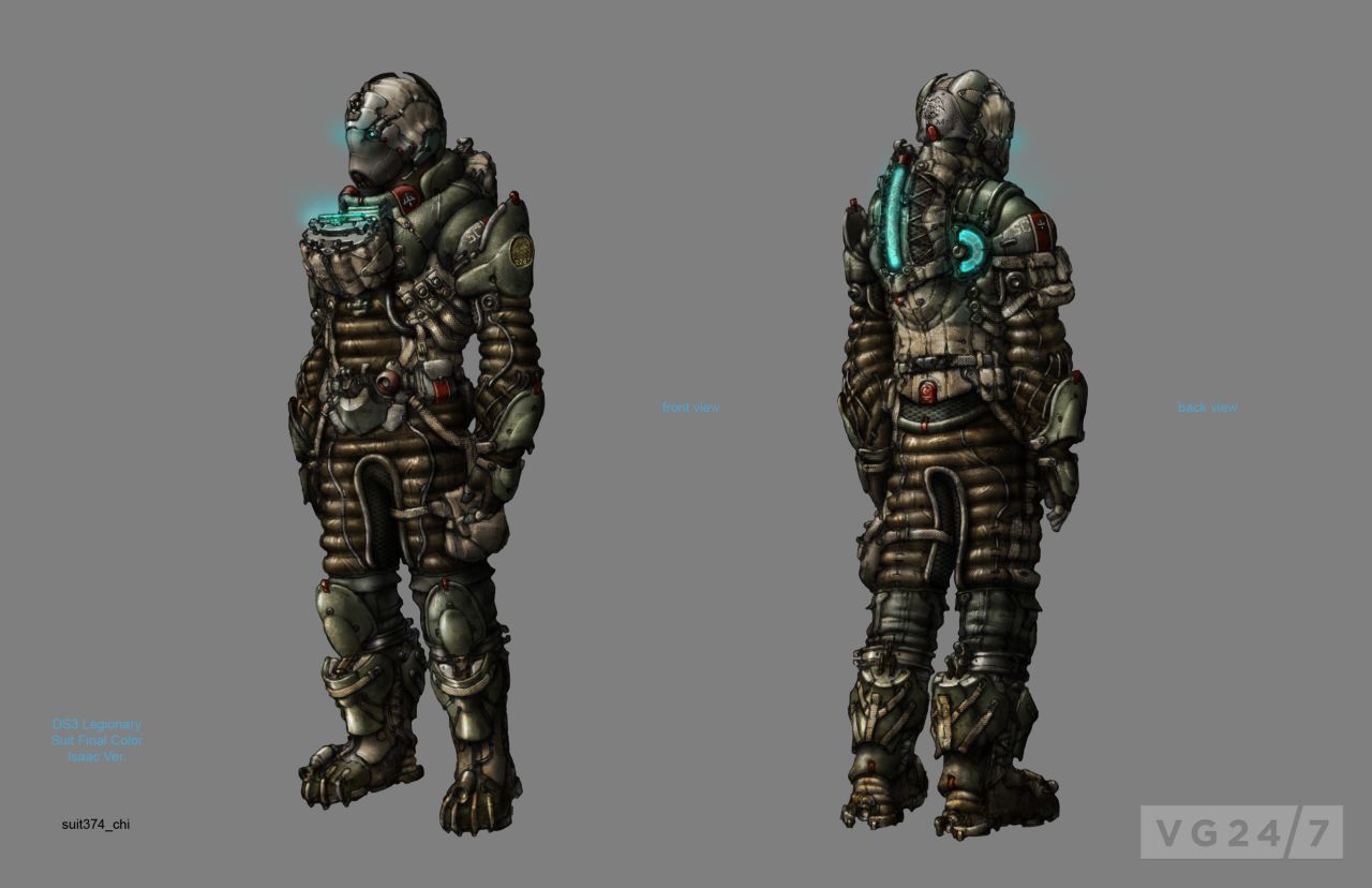 Game Customs: Dead Space 3 concept art shows suits and weapons