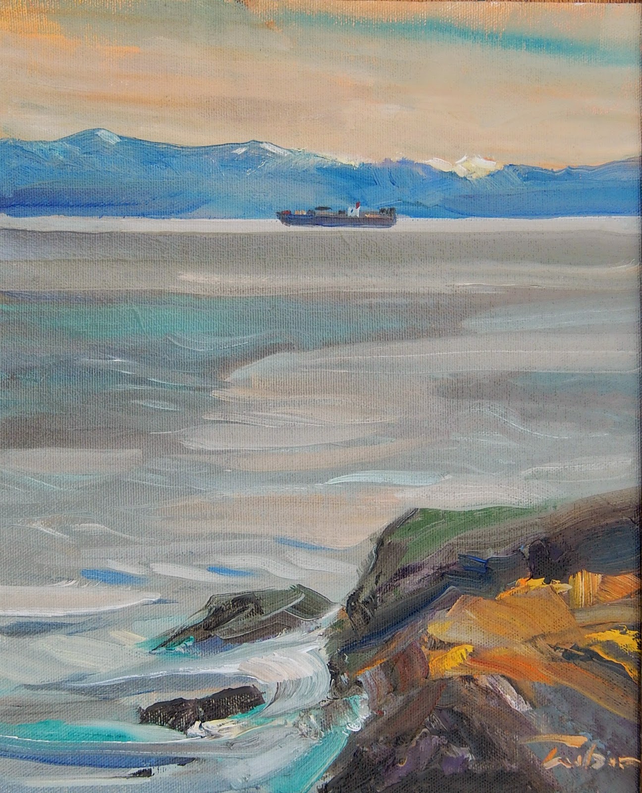 Artist Ron Wilson - Canada: Clover Point - "Olympic Mountains ...