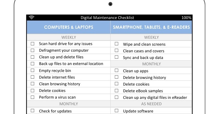 Fresh and Organized: Digital Maintenance Checklist