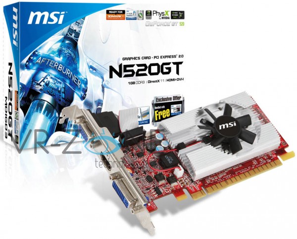 actualidadhardware: MSI GeForce GT 520 (N520GT) revelada