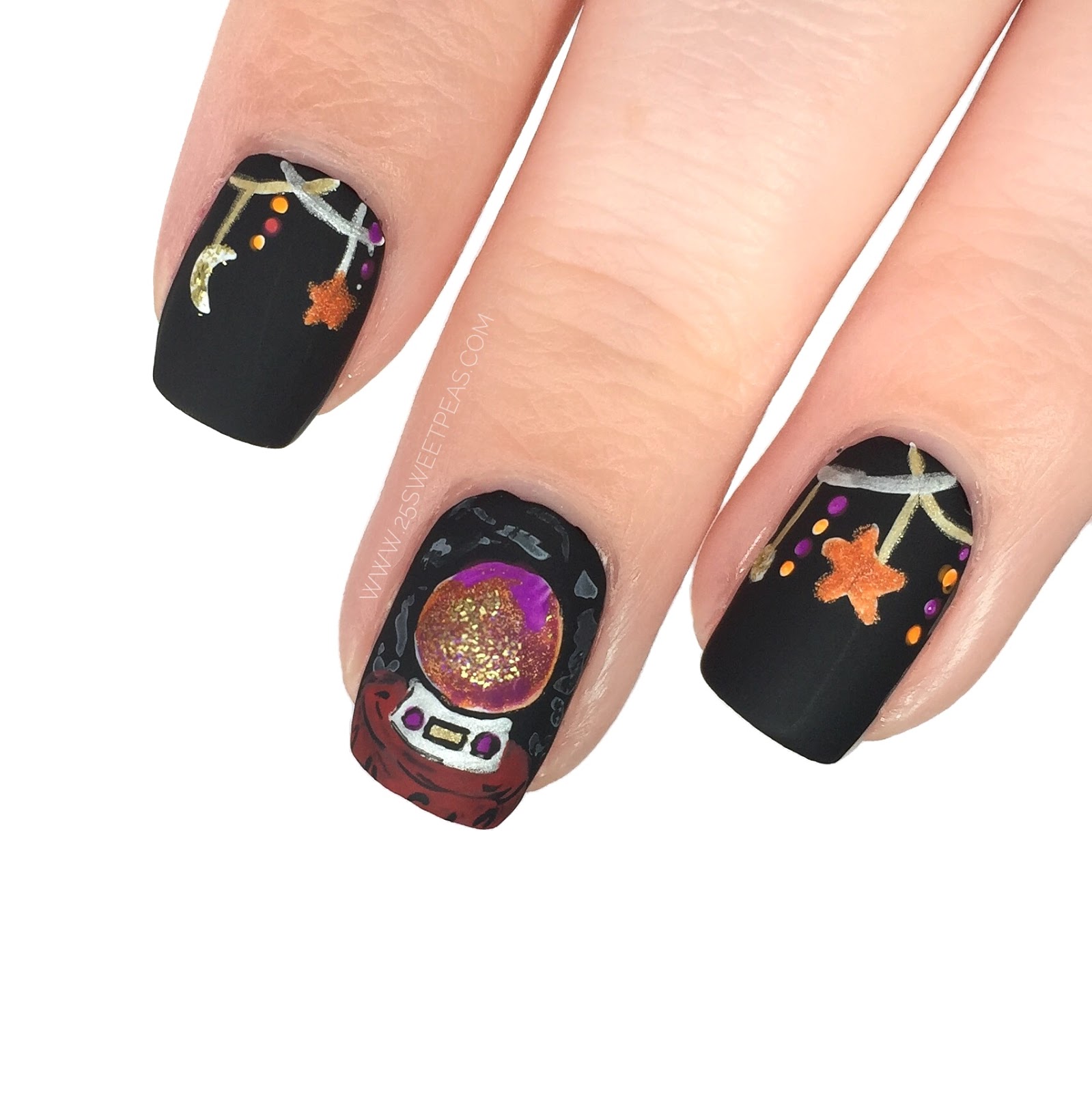 Happy Halloween Crystal Ball Nail Art — 25 Sweetpeas