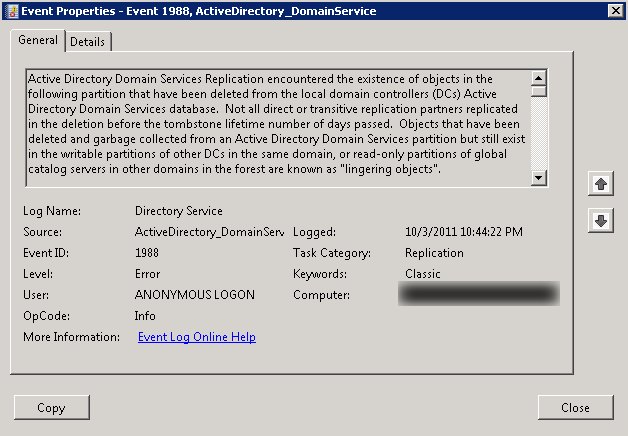 Terry L@u's blog: Repadmin /replsum (8606) Insufficient attributes were ...