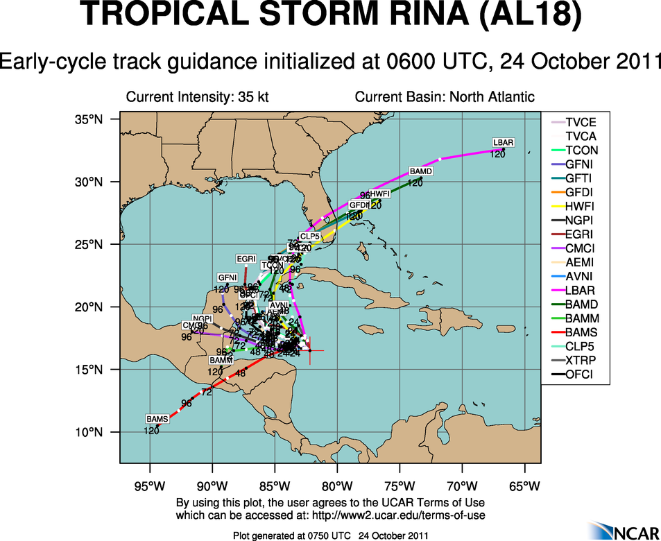 The Weather Centre: Tropical Storm Rina Moves Towards Possible Landfall ...
