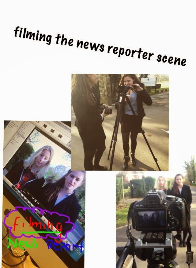Demi Collins: Filming; News Reporter Scene