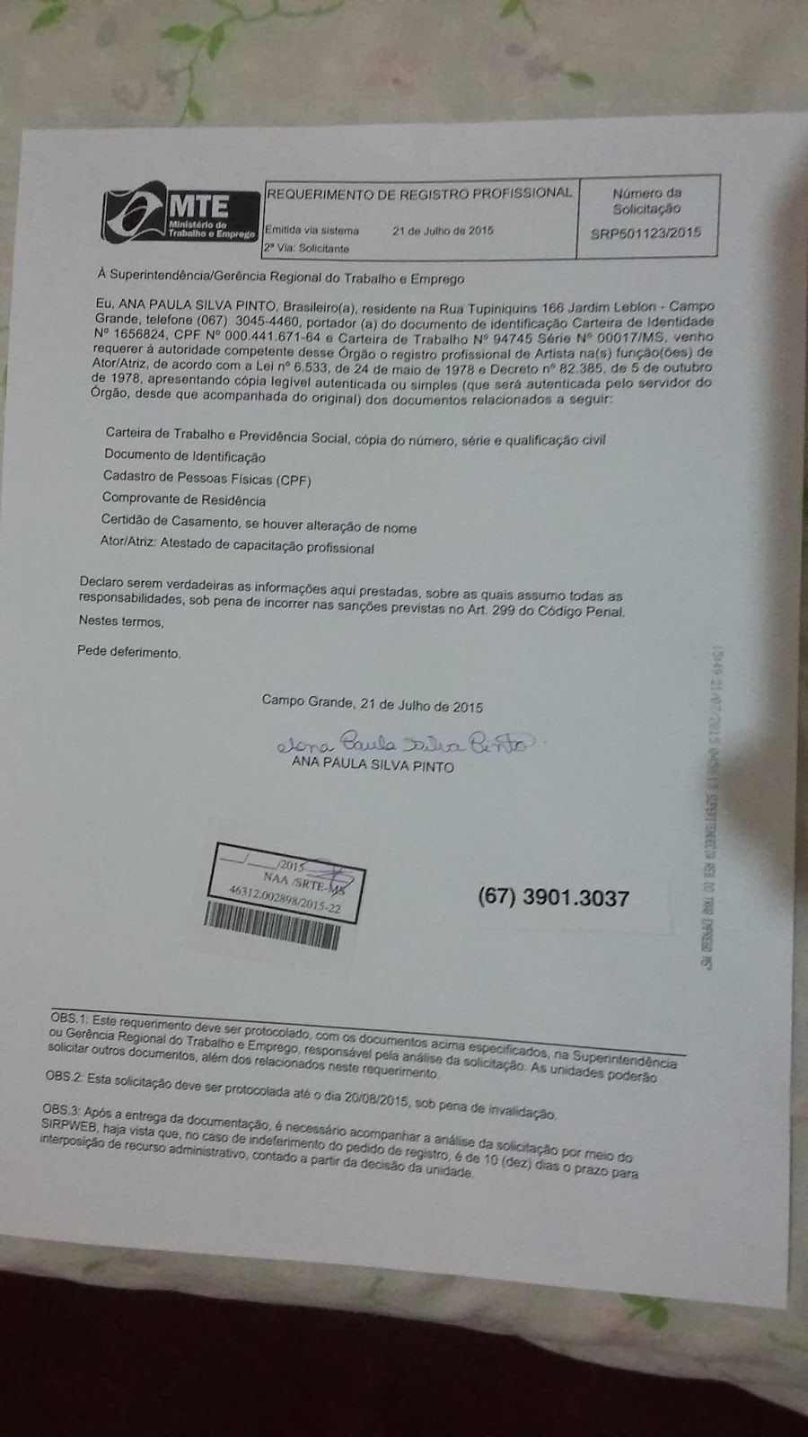 .::Ator Mário Filho::.: Como Solicitar o Registro Profissional (DRT) em ...