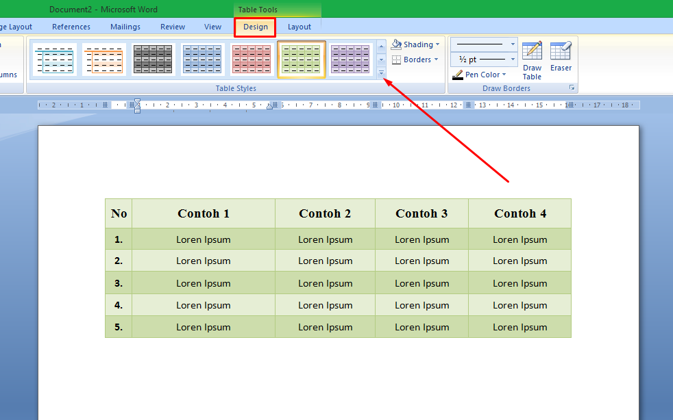 Cara Membuat Tabel Keren di MS Word - Bimbel Sekolah Cara Membuat Tabel Keren di MS Word - Bimbel Sekolah