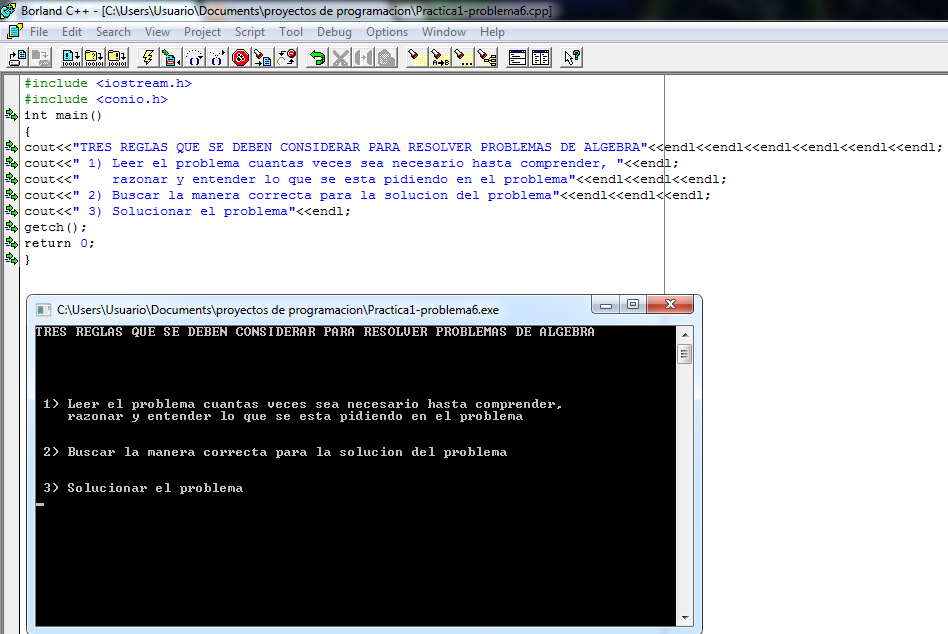 Programacion Estructurada: Problemas de la Practica 1