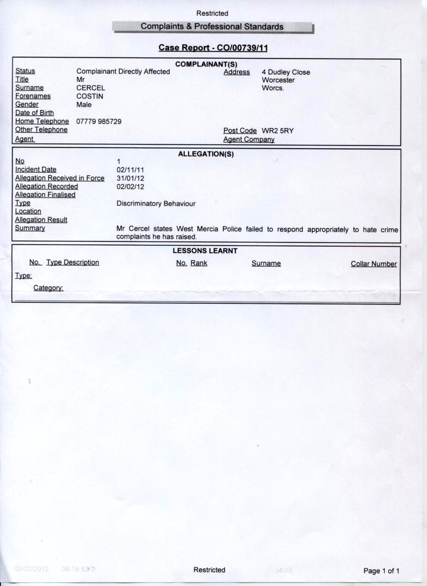 Worcester Police Station: Investigator Peter Moore West Mercia ...