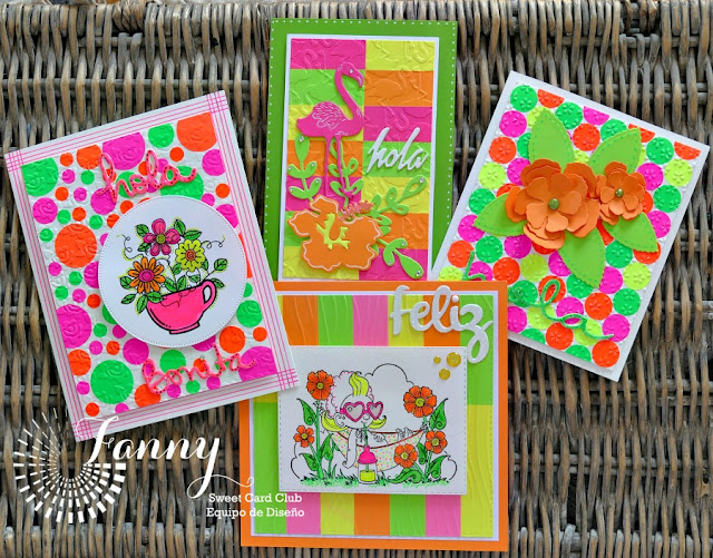 SWEET CARD CLUB: RETO 95 COLORES NEON!!!