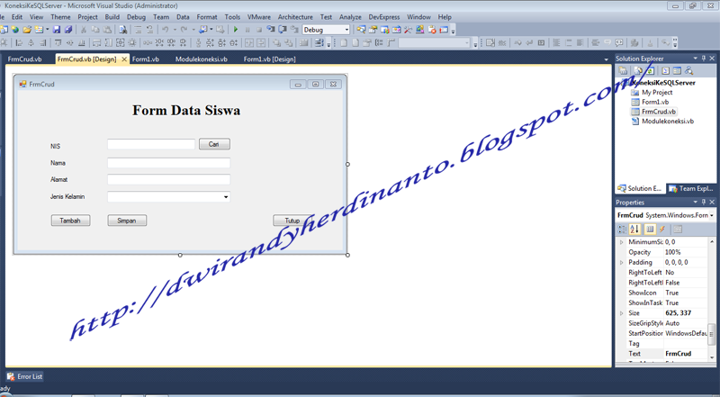 CRUD Dengan VB.NET Bagian 2 - Tutorial Koding