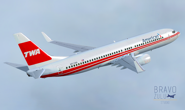 Boeing 737-800 American - TWA Retro Livery | Bravo Zulu Repaint Studio