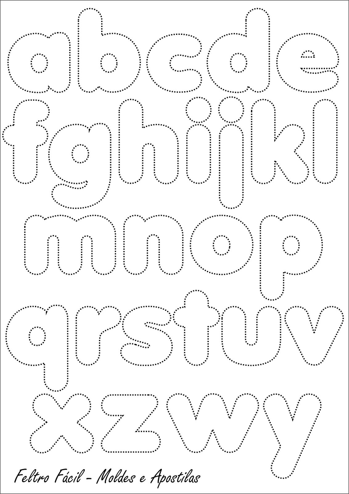 Feltro Fácil Moldes e Apostilas: Molde do Alfabeto