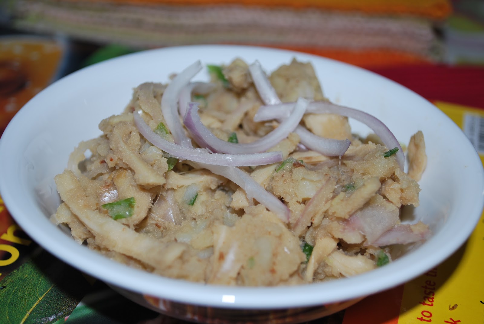 Eromba: Mashed Potato with Bamboo-shoot Chutney