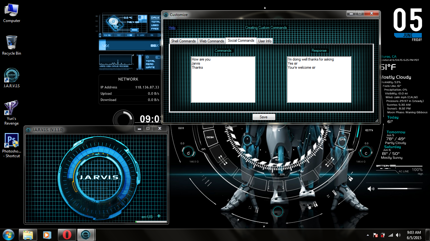 JARVIS V.1.1.0 Personal Assistant - Secure Instrument
