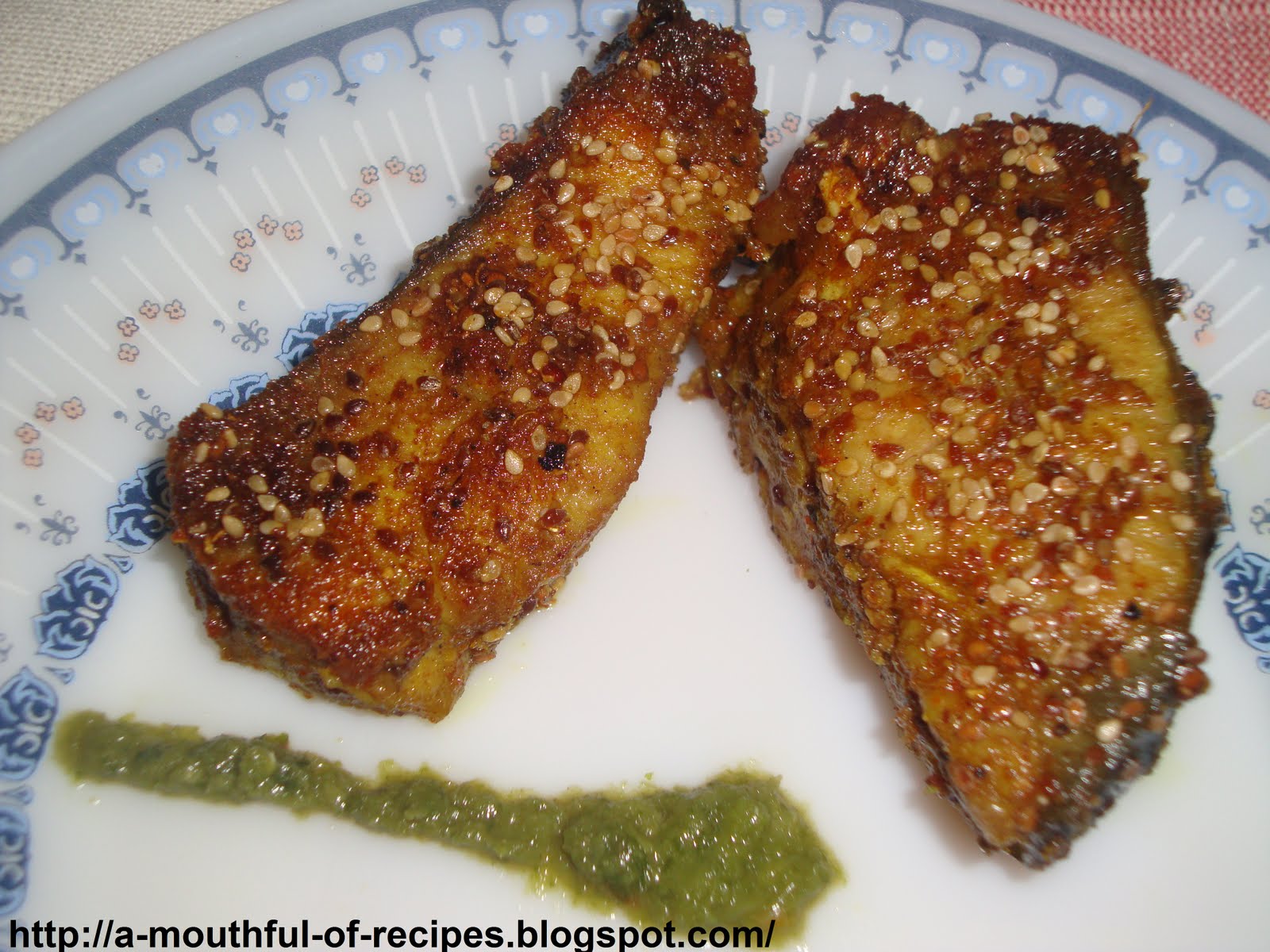 A Mouthful Of Recipes: Fried Fish Coated in Sesame Seeds