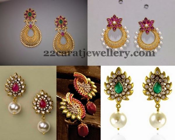 Simple Drops Earrings Floral Design - Jewellery Designs