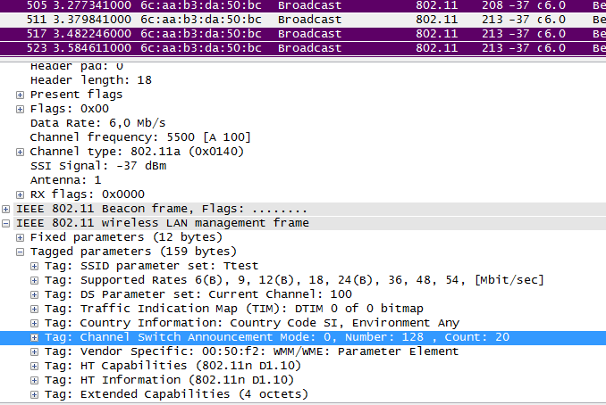 Blog about 802.11 and network automation: 802.11h in action