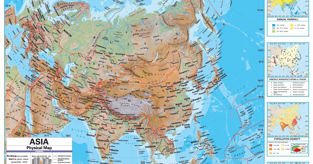 Online Maps: Asia Physical Map