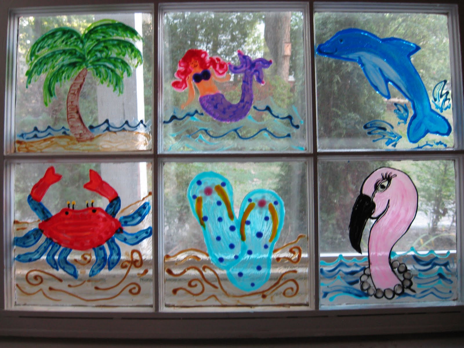 My Naptime Crafts: Beach Themed Painted Window