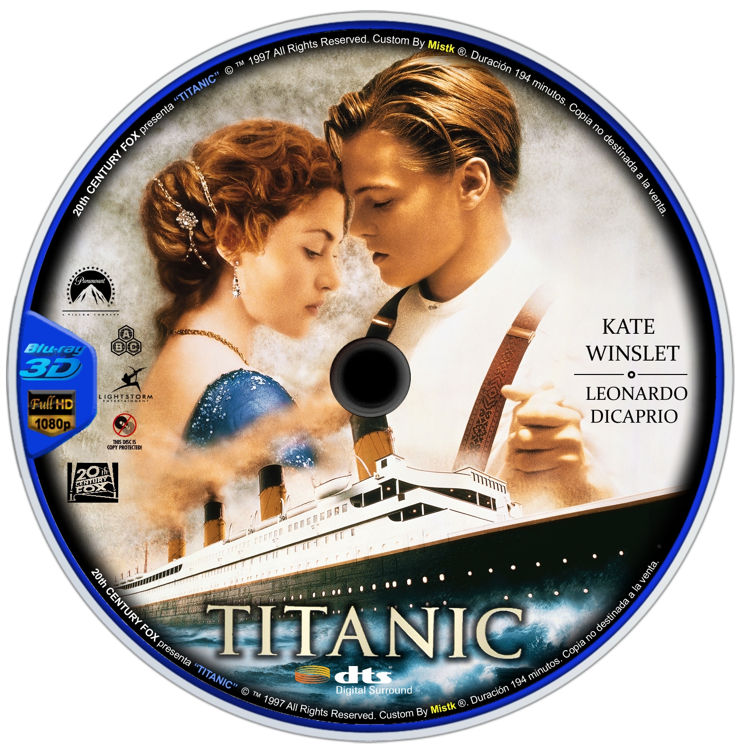 CoverMev: Caratula y Disco Titanic BluRay 3D