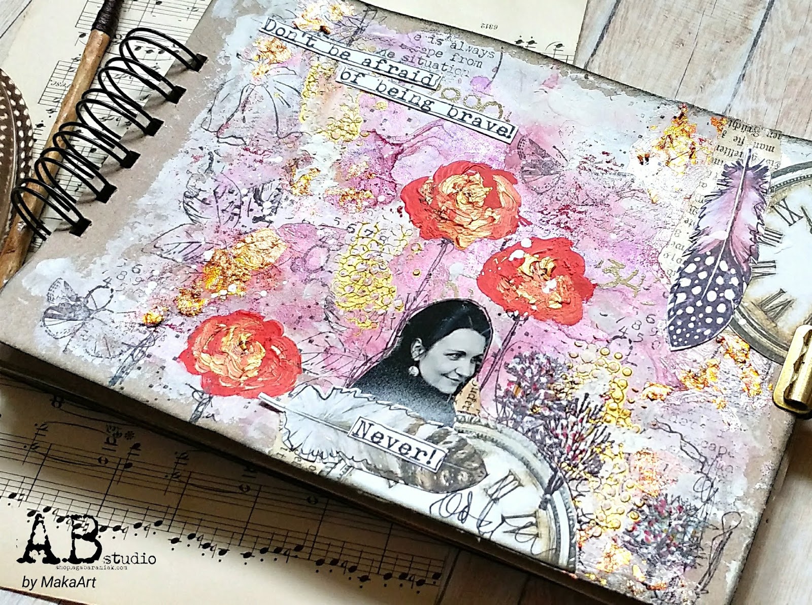 My journey through the mixed media world...: AJ page "Don´t be afraid ...