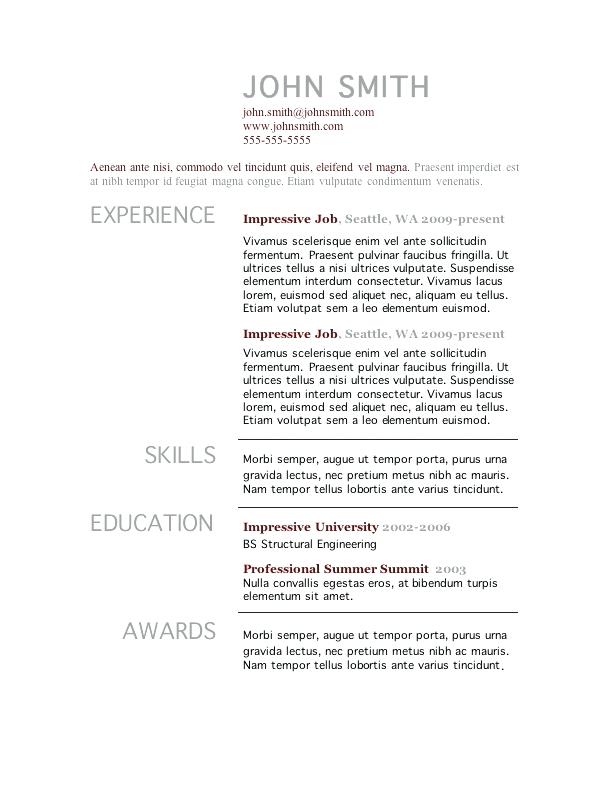Standard Resume Examples 2019 - Resume Templates
