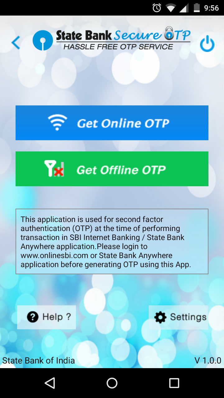 App Review | SBI Secure OTP : A secure way to generate One Time ...