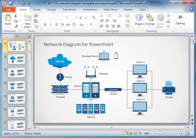 HB Services: Network Diagram Template Powerpoint