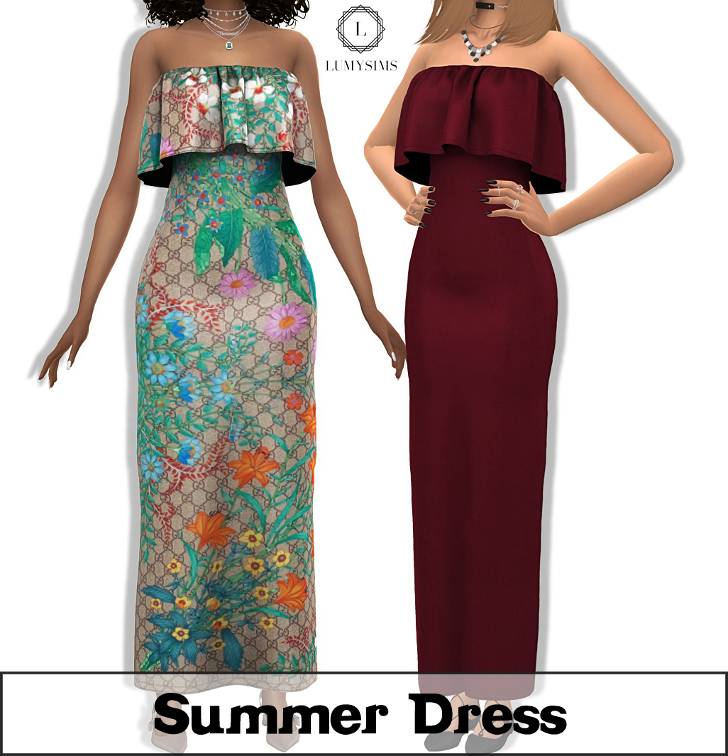 SUMMER LONG DRESS - The Sims 4 Create a Sim - CurseForge