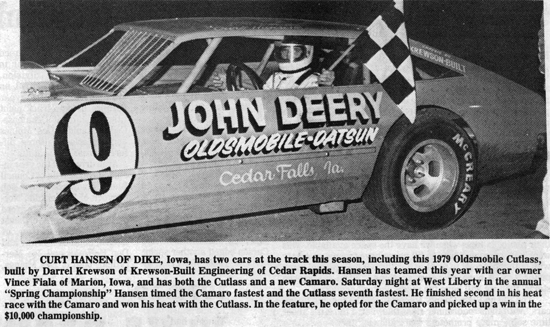 Midwest Racing Archives: Curt Hansen debuts his 1979 Oldsmobile Cutlass