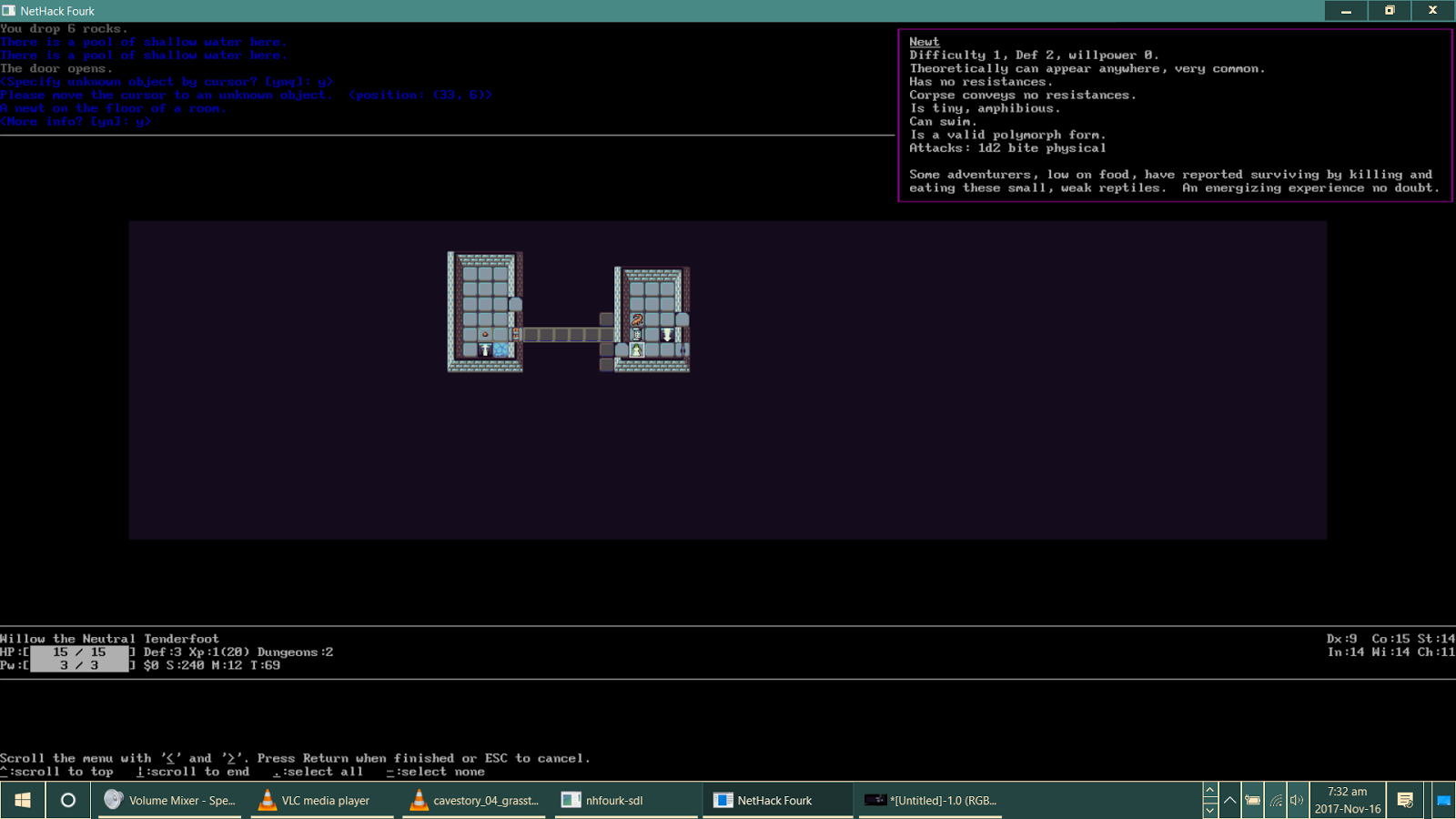 Mister Sanity: Screenshots: NetHack Fourk 4.3.0.4