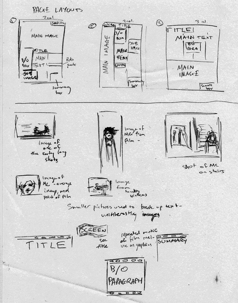 Eva Migle Calum A2 Media: Film Magazine: Layout & Design Sketches