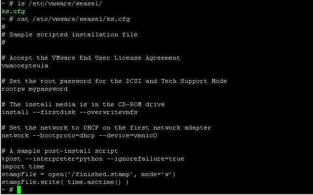 ESXi Kickstart installation (Scripted / weasel installation) | TechCrumble
