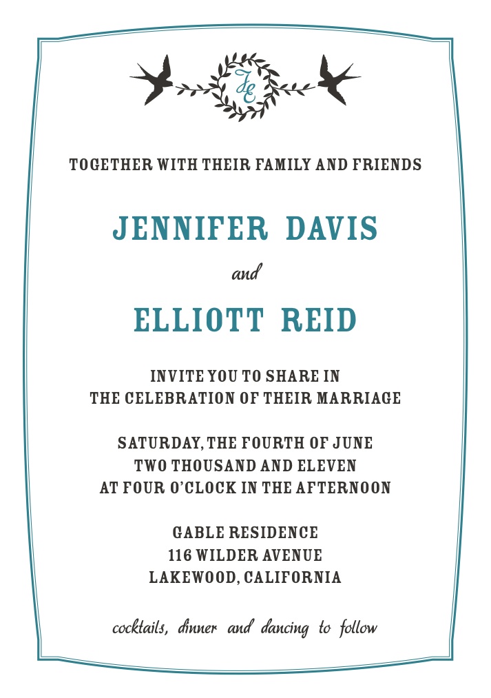 Heather L Myers : graphic design: Wedding Invitation + Reply Card