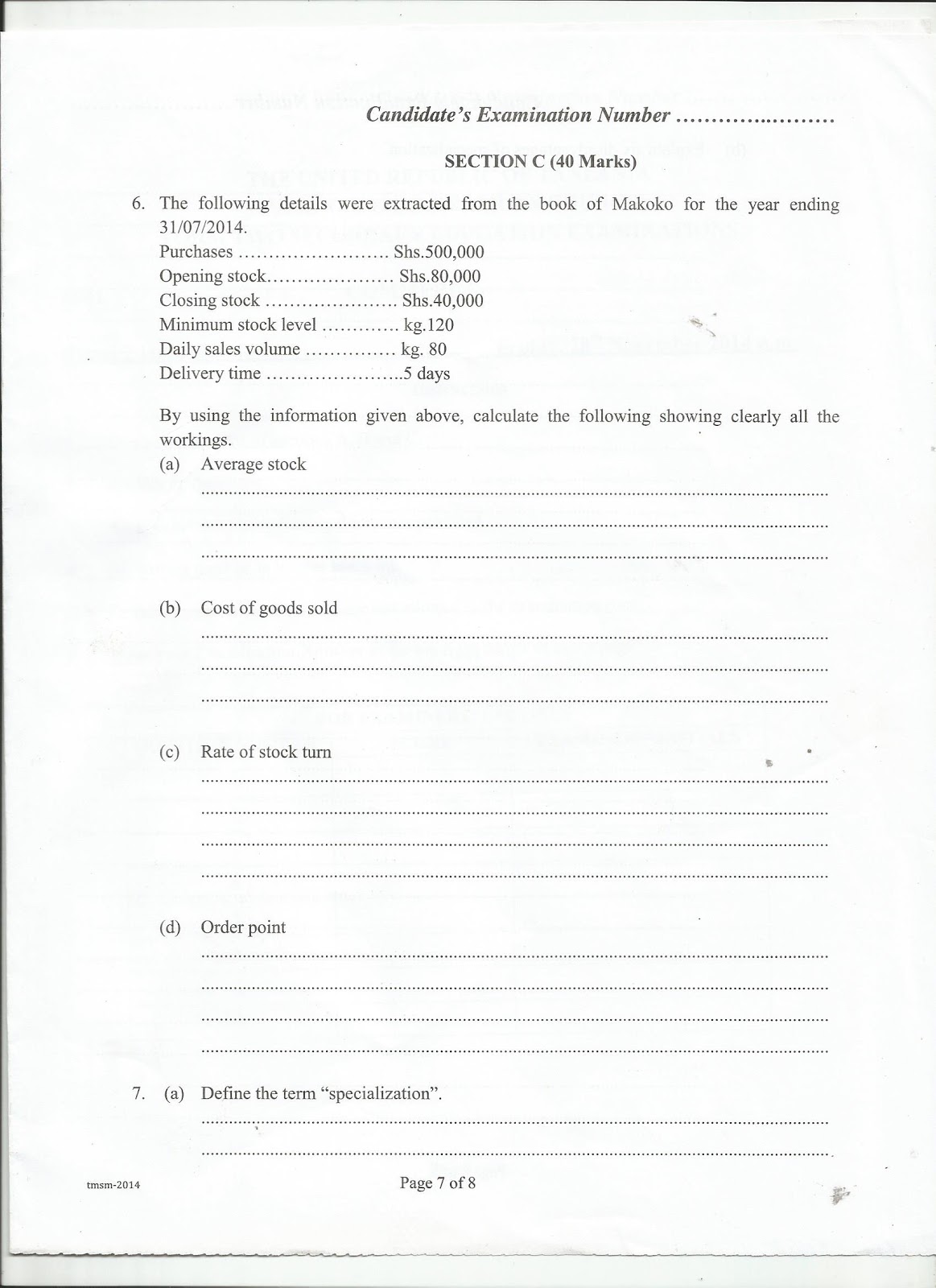 FORM TWO STUDY NOTES & PAST PAPERS BLOG: COMMERCE--FORM TWO SECONDARY ...